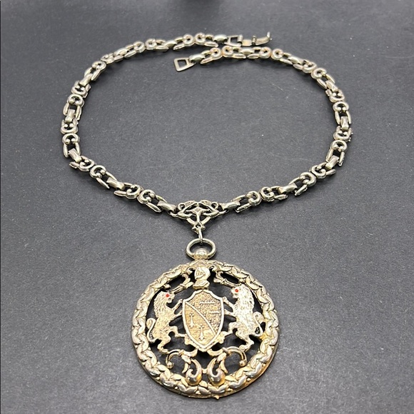 Vintage | Jewelry | Vintage Unique Chain Coat Of Arms Necklace | Poshmark